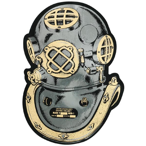 U.S. Navy Diver Helmet Silver Metallic Sticker – The United States Navy ...