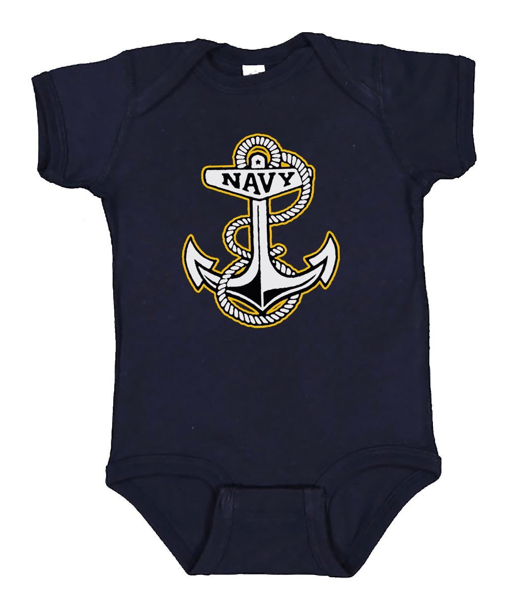 NAVY ANCHOR LOGO INFANT ONESIE – The United States Navy Memorial Ship's ...