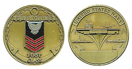 Rank, U.S. Navy PO1 Coin – The United States Navy Memorial Ship's Store