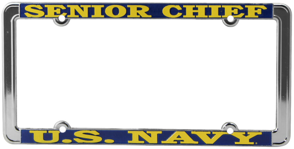 U.S. Navy Senior Chief Thin Rim License Plate Frame – The United States ...